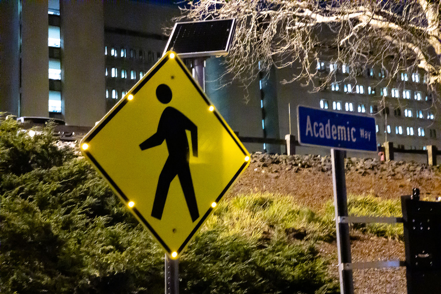 Solar Signs Call out Campus Crosswalks at UConn Health - UConn Today